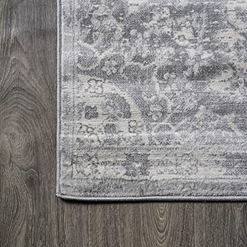 JONATHAN Y MDP103B-8 Modern Vintage Moroccan Medallion Indoor Area-Rug Country Easy-Cleaning Bedroom Kitchen Living Room Non Shedding, 8 X 10, Light Gray