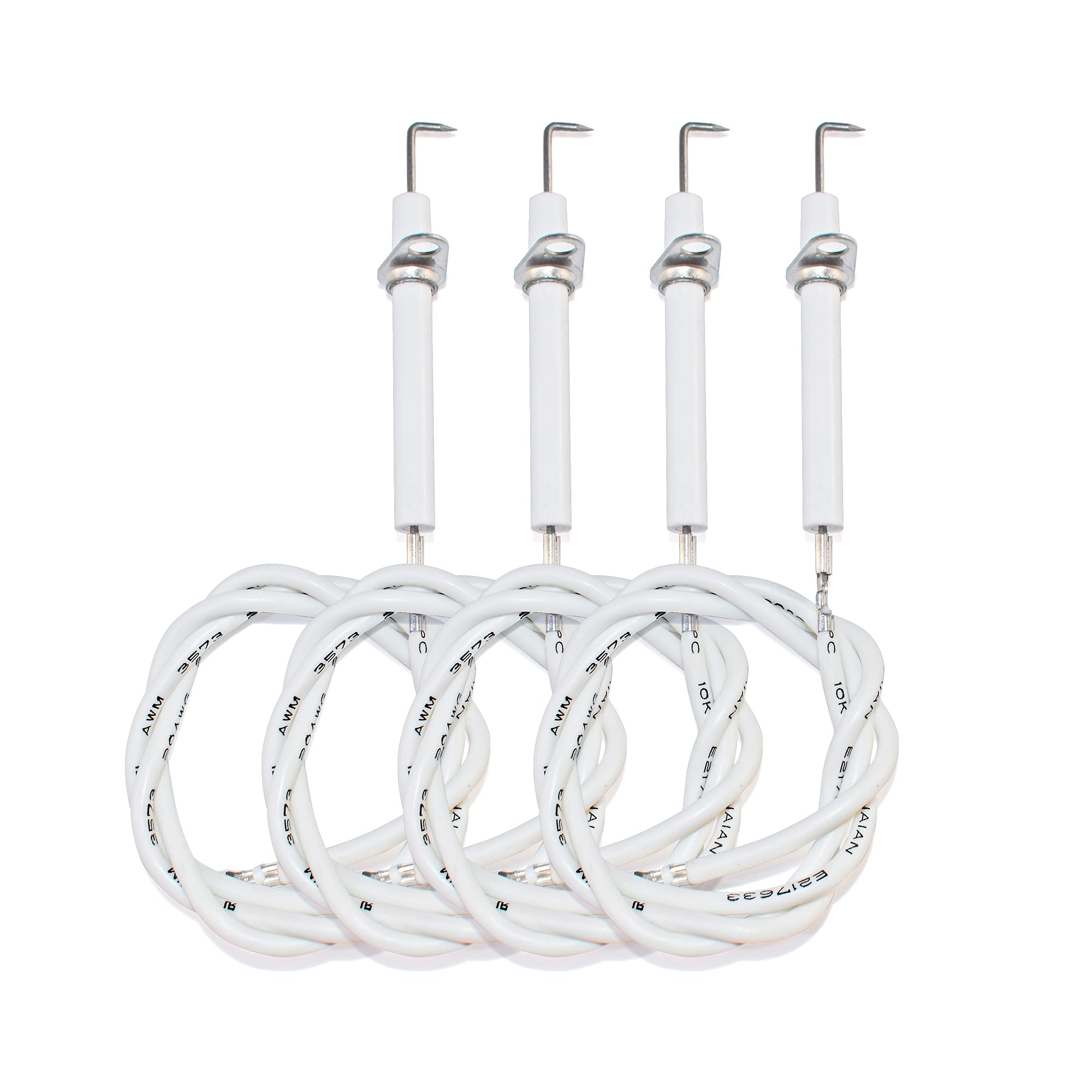 Dtong Grill Ignitor Wire kit & Ceramic Electrode Vermont Casting Grill Replacement Parts, Jenn Air Grill Igniter, Ignition Electrode Gas Burner for Uniflame(4-Pack)