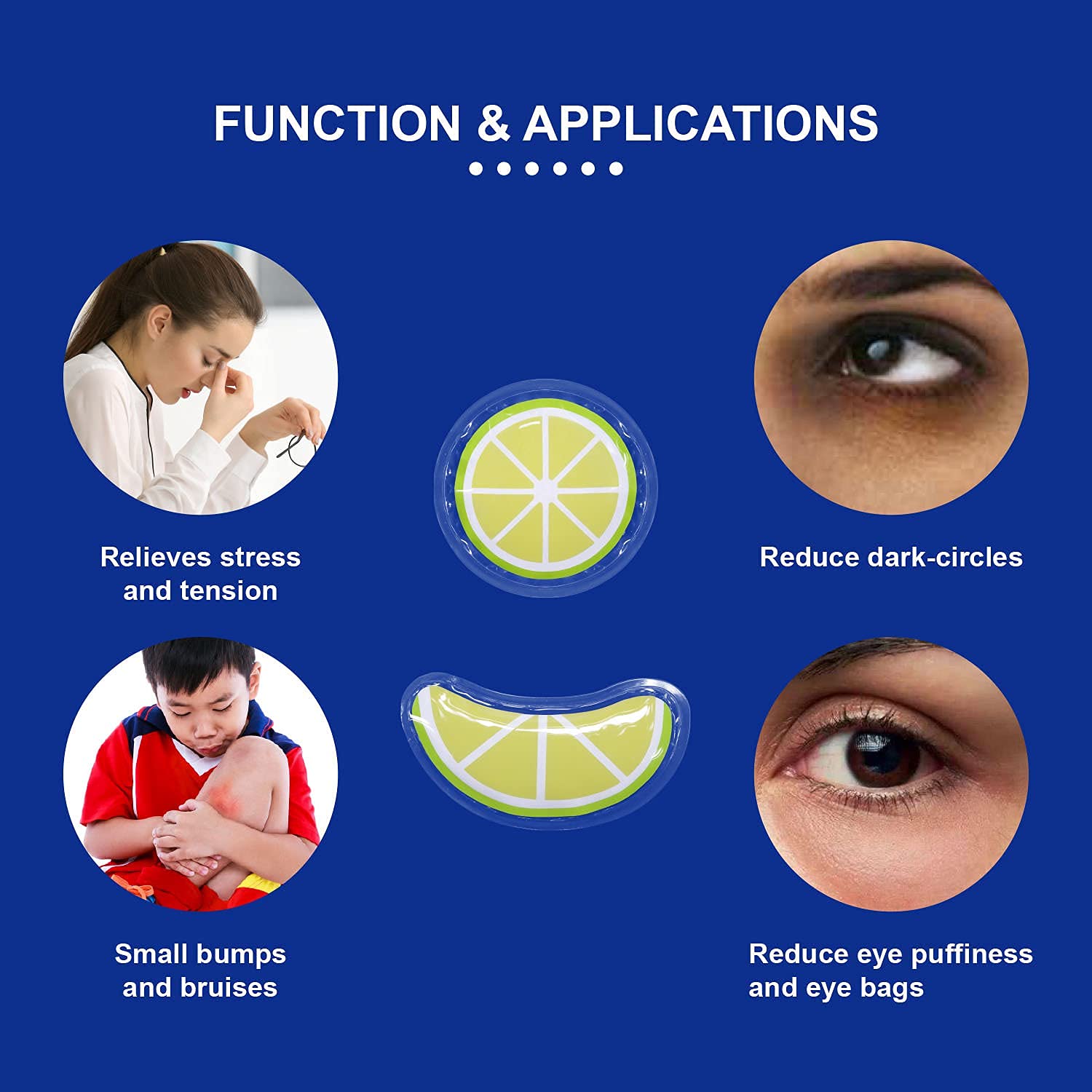 Gel Ice Pack Reusable Cooling Eye Pads and Under Patches,Eye Hot Cold Treatment for Redness,Pain Relief Relax