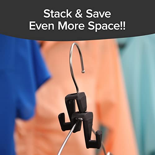 Ruby Space Triangles Original AS-SEEN-ON-TV, 8 Pack, Ultra- Premium Hanger Hooks Triple Closet Space 144 PC Value Pack, Black