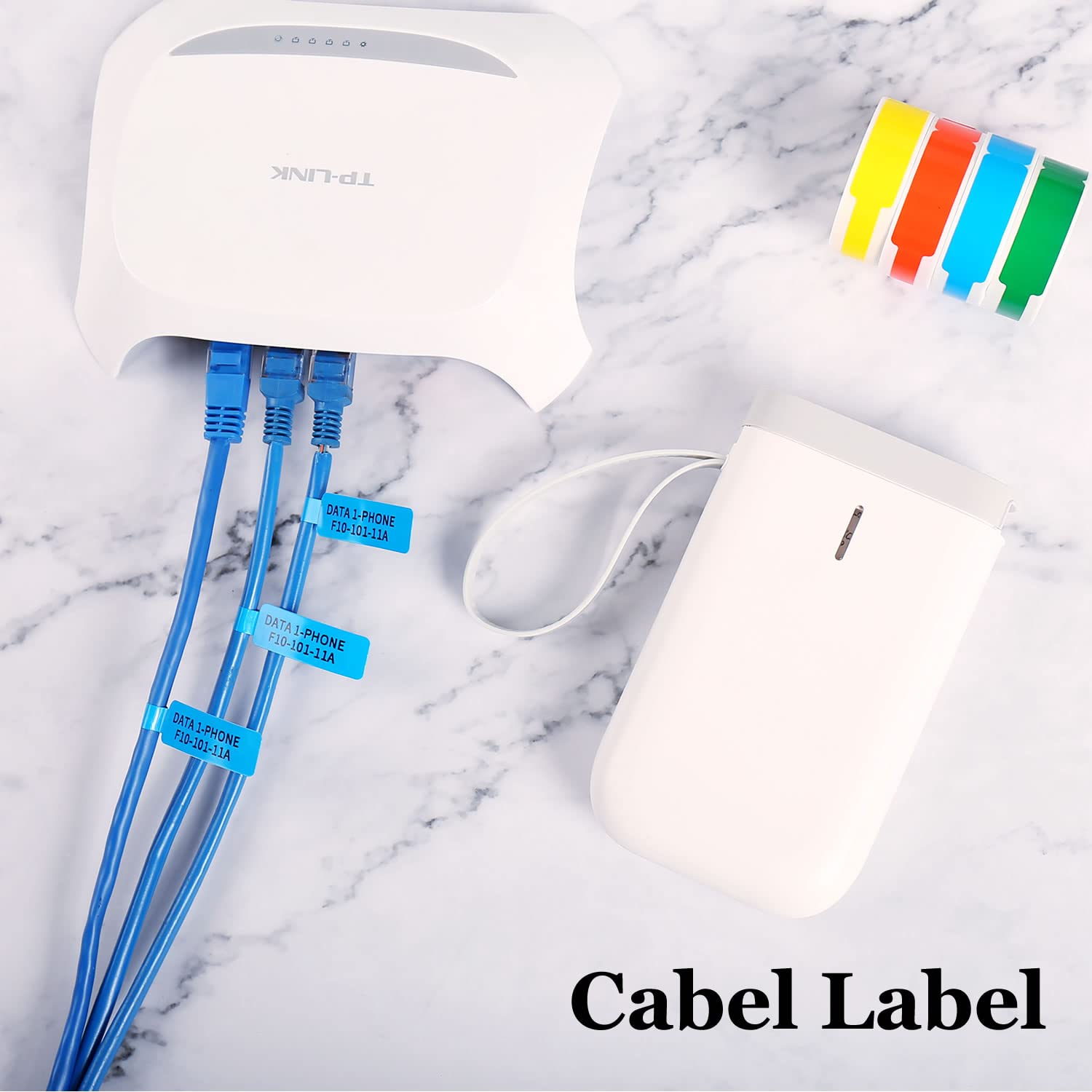 Label Maker Sticker Machine-D11 Thermal Label Printer Inkless Portable Bluetooth Label Sticker Maker, Mini Bulk Printer for Business Home Office Compatible iOS Android USB Rechargeable-Black