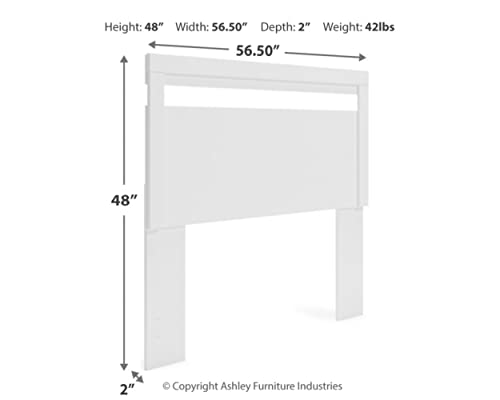 Signature Design by Ashley Flannia Modern Panel Headboard ONLY, Full, White