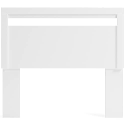 Signature Design by Ashley Flannia Modern Panel Headboard ONLY, Full, White