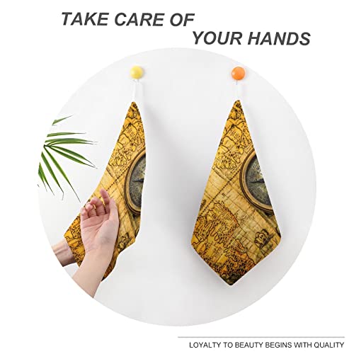 Lurnise Hand Towel Compass Hand Towels Dish Towel Lanyard Design for Bathroom Kitchen Sports