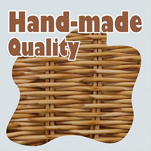 myHomeBody Wicker Basket With 3 Compartments | Woven Baskets for Organizing | Storage Basket, Toilet Tank Basket | Bathroom Counter Organizer, Bedroom Organization | Tan, 1pc