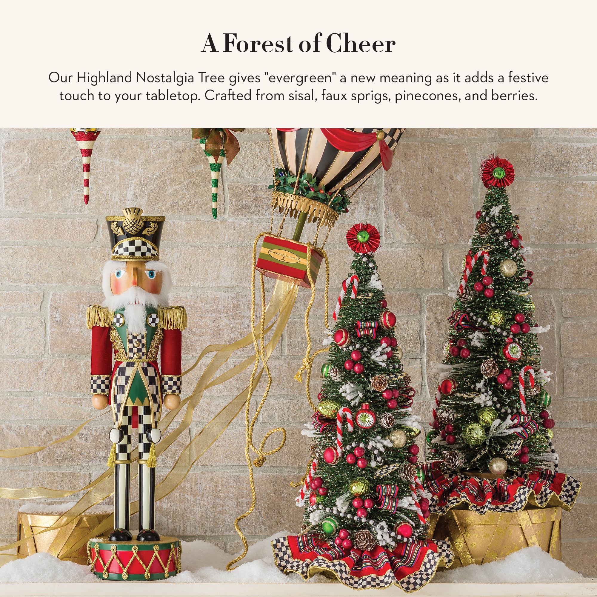 MACKENZIE-CHILDS Tabletop Christmas Tree, Highland Nostalgia