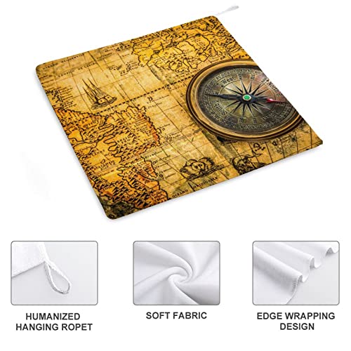 Lurnise Hand Towel Compass Hand Towels Dish Towel Lanyard Design for Bathroom Kitchen Sports