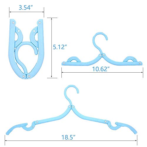 20 Pcs Travel Hangers with Clips- Portable Folding Clothes Hangers Travel Accessories Foldable Clothes Drying Rack for Travel