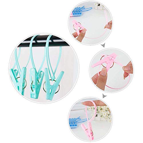 20 Pcs Travel Hangers with Clips- Portable Folding Clothes Hangers Travel Accessories Foldable Clothes Drying Rack for Travel