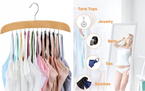 HAHTGSO Tank Top Hanger Space Saving 24 Large Capacity 360°Rotating, Non-Slip Clothes Hangers Foldable Metal Hooks, Camisole Organizer for Camisole, Tank Tops, Bras, Bathing Suits, Scarfs (2PCS)
