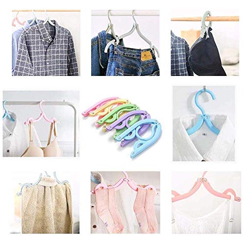 20 Pcs Travel Hangers with Clips- Portable Folding Clothes Hangers Travel Accessories Foldable Clothes Drying Rack for Travel