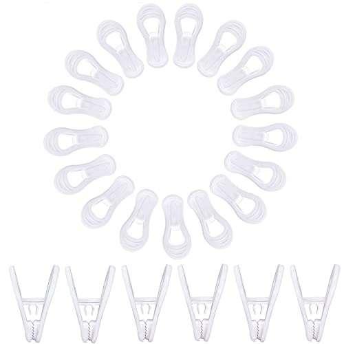 TOFIIGREM White Hanger Clips for Plastic Hangers (20 Pack), Strong Plastic Hangers Clips for Plastic Clothes Hangers, Multi-Purpose Chip Clip Clothes Clips for Baby Kids Hangers Skirt Pants Hangers