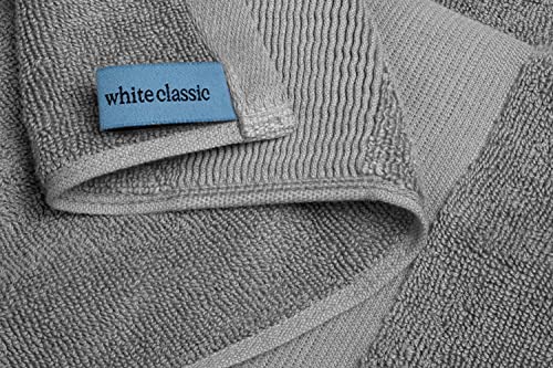 White Classic Resort Collection Soft Bath Sheet Towels | 35x70 Oversize Large Luxury Hotel Plush & Absorbent Cotton Bath Sheet [2 Pack, Smoke Grey]