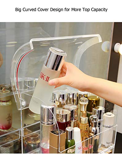 MOOCHI Professional Large Cosmetic Makeup Organizer Dust Water Proof Cosmetics Storage Display Case with Drawers