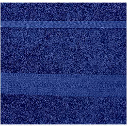 Amazon Basics Fade-Resistant Cotton Bath Sheet - 2-Pack, Navy Blue