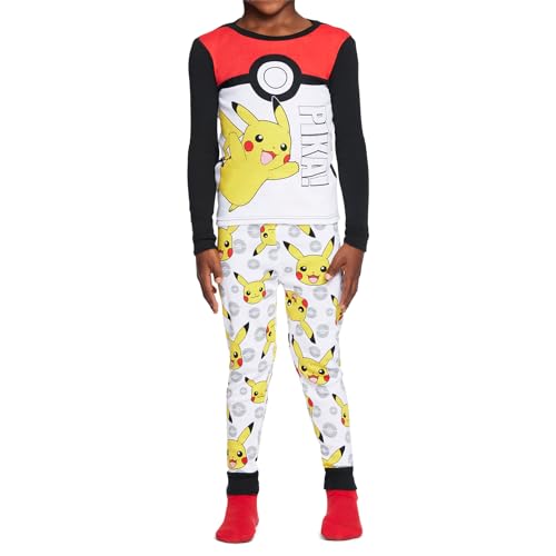 Pokemon Boys’ 6-Piece Snug-Fit Cotton Pajamas Set, Poke Treasure, 6