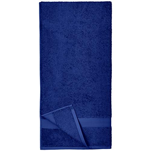 Amazon Basics Fade-Resistant Cotton Bath Sheet - 2-Pack, Navy Blue