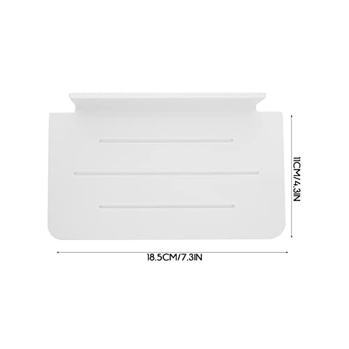 Wall Shelf Bathroom Shelves Self Adhesive Floating Shelves Wall Mounted Shower Caddy Bathroom Racks for Shampoo Toiletries Kitchen White White Shelf