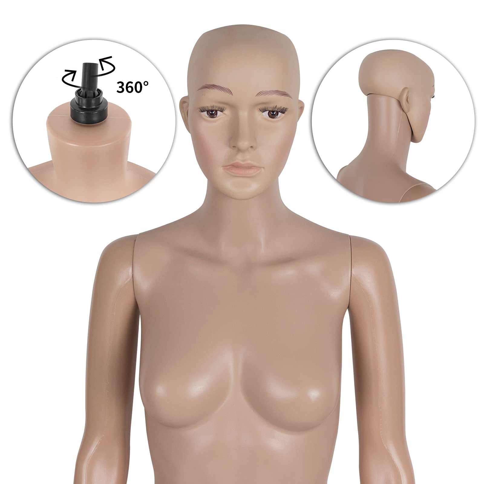 Female Mannequin Full Body Adjustable Mannequin Torso Dress Form with Metal Base 69inches