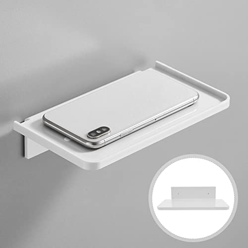 Wall Shelf Bathroom Shelves Self Adhesive Floating Shelves Wall Mounted Shower Caddy Bathroom Racks for Shampoo Toiletries Kitchen White White Shelf