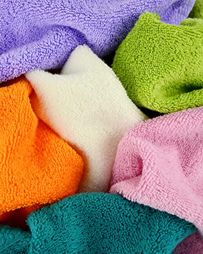 Cleanbear Hand Towels and Washcloths Set, 6 Hand Towel 6 Wash Cloths with Assorted Colors, Ultra Soft Bathroom Towels Set