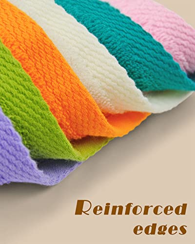 Cleanbear Hand Towels and Washcloths Set, 6 Hand Towel 6 Wash Cloths with Assorted Colors, Ultra Soft Bathroom Towels Set