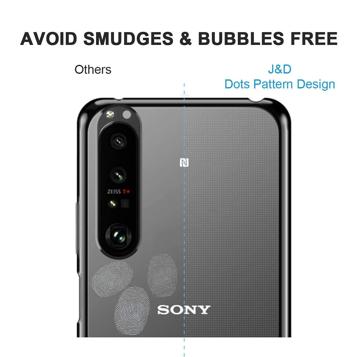 J&D Case Compatible for Sony Xperia 1 III Case, Ultra Slim Lightweight Clear Anti-Shock Protective Rubber Silicone Bumper Case for Sony Xperia 1 III Cover, Not for Sony Xperia 1 II, Transparent