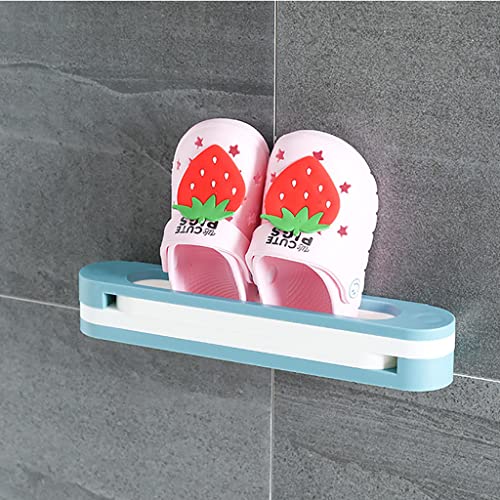 CARURLIFF Wall Mounted Shoe Rack Organizer for Bathroom, Over the Door 3 in 1 Foldable Slipper Rack (Grey)