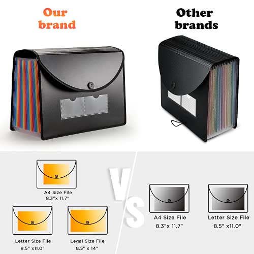 Large Accordion File Organizer, 24 Pockets Legal File Folder, Expanding File Folder for Legal/Letter/A4 Size Papers, Receipt, Bills, Important Documents