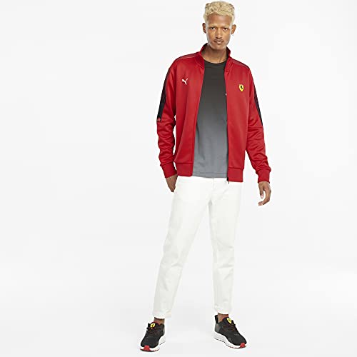 PUMA Men's Standard Ferrari Race T7 Track Jacket, Rosso Corsa, Medium