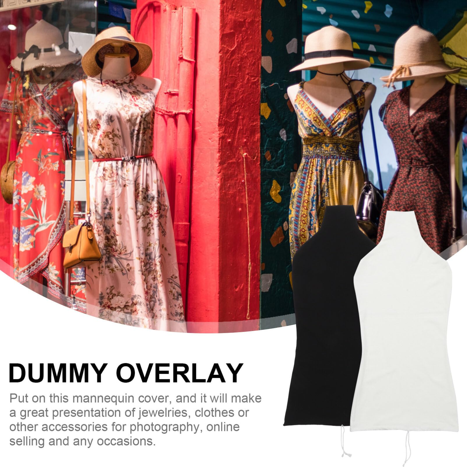 2pcs Female Dress Form Mannequin Torso Body Cover Mannequin Tailors Body Lace Cover for Clothing Jewelry Display Model Display