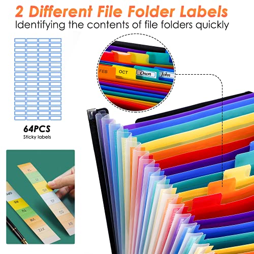 Large Accordion File Organizer, 24 Pockets Legal File Folder, Expanding File Folder for Legal/Letter/A4 Size Papers, Receipt, Bills, Important Documents