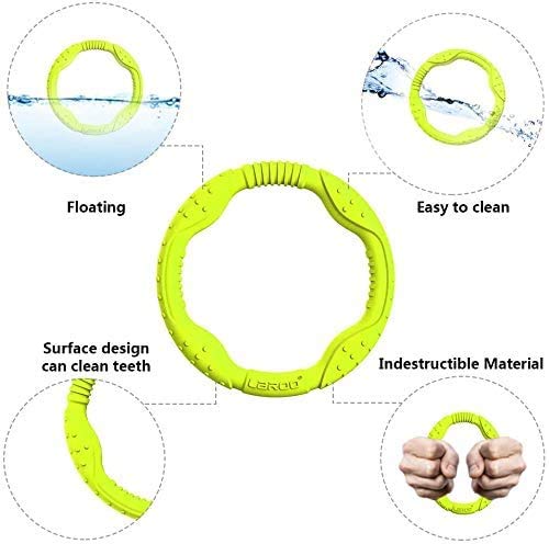 LaRoo Dog Toys for Aggressive Chewers,Floatable Dog Flying Disc,3 Sizes Dog Tug Toy,Interactive Dog Toys