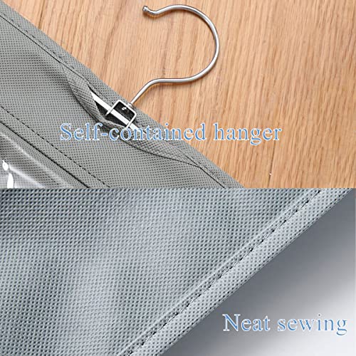 JRIQHOLD Purse Organizer Closet Dustproof Handbag Organisers Set, 2 Pcs 6 Pockets Nonwoven Fabric Easy Access Hanging Purse Storage Organizer for Dormitory Bedroom (Grey&Black)