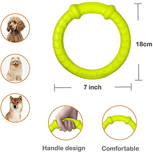 LaRoo Dog Toys for Aggressive Chewers,Floatable Dog Flying Disc,3 Sizes Dog Tug Toy,Interactive Dog Toys