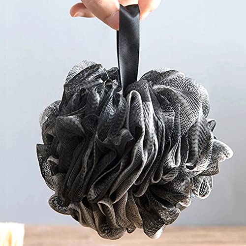 DINGXI Shower Caddy, 5 Packs Shower Shelves, Adhesive Shower Organizer No Drilling, with Shower Loofah Balls (1 Pack) with Adhesives or Screws Mounted for Bathroom Toilet & Kitchen (Black)