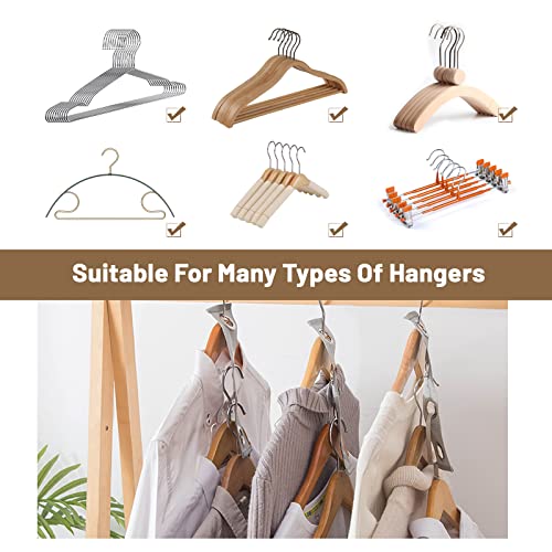 Closet Hanger Organizers, Space Saving Clothes Hanger Connector Hooks, Heavy Duty Hanger Extenders, Closet Hangers Space Savers for Shirts Pants (10)