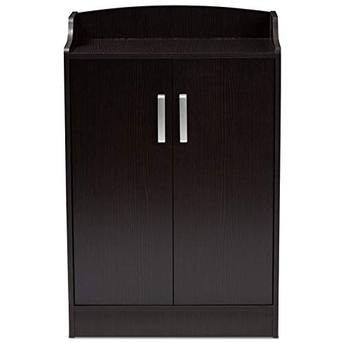 Baxton Studio Verdell Shoe Cabinet in Wenge Brown