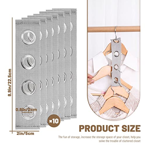 Closet Hanger Organizers, Space Saving Clothes Hanger Connector Hooks, Heavy Duty Hanger Extenders, Closet Hangers Space Savers for Shirts Pants (10)