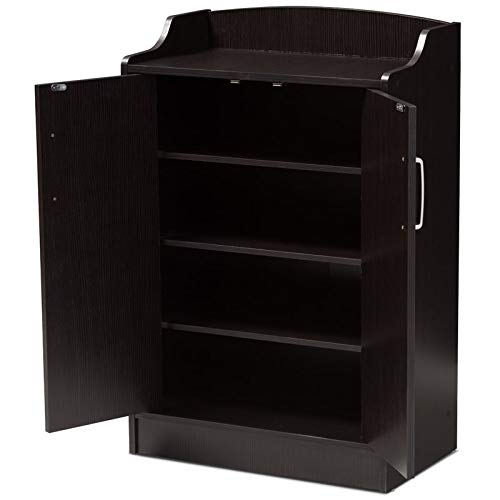 Baxton Studio Verdell Shoe Cabinet in Wenge Brown