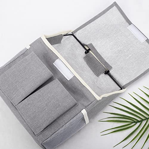 LYroo Gray Wall Organizer Hanging Basket with Lid Hanging Organizer Bag for Bathroom Bedroom Kitchen Dorm Room Essentials Rv Storage and Organization Locker Organizer