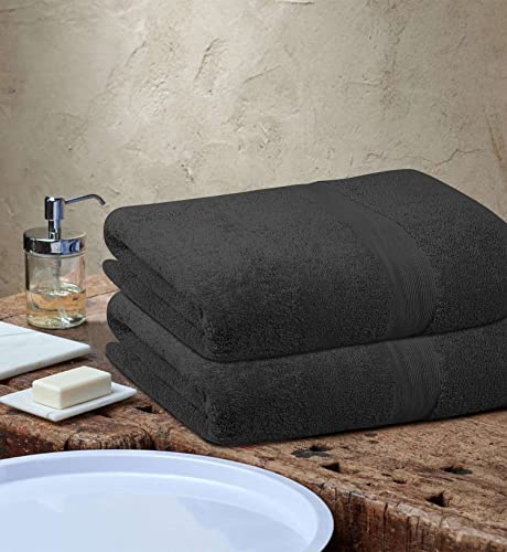 Softolle 100% Cotton Luxury Bath Sheets - 600 GSM Cotton Towels for Bathroom - Set of 2 Bath Sheets - Eco-Friendly, Super Soft, Highly Absorbent - Oeko-Tex Certified - 35" x 70" Inches (Grey)