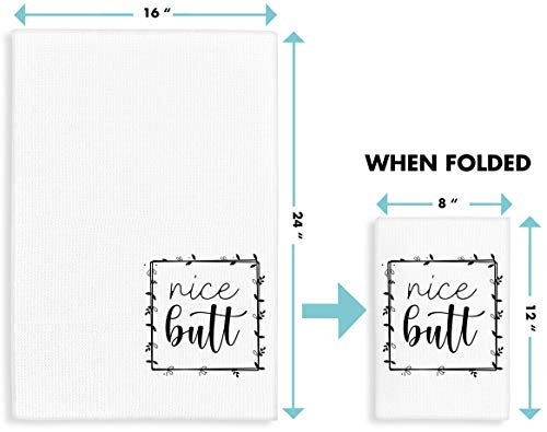 Peaces of Joy Nice Butt Funny Hand Towel with Sayings for Bathroom, Rustic Cute Dish Kitchen Fingertip Towels for Home, Decorative Farmhouse Bath Sign Housewarming Gifts