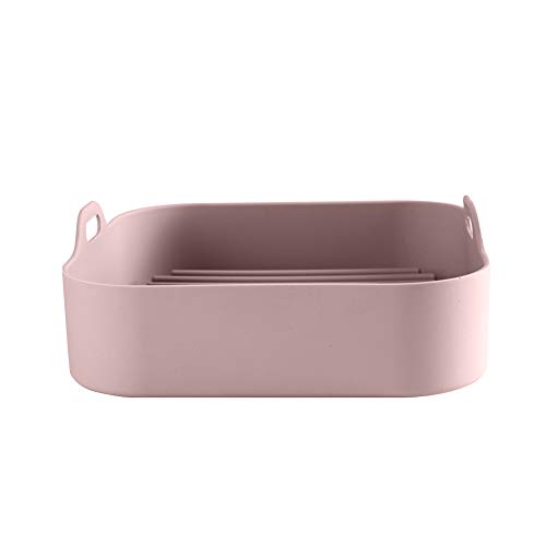 EMVANV Air Fryer Pot, Silicone Square Replacement Basket Grill Pan Baking Microwave Oven Square Tray Air Fryer Oven Accessories
