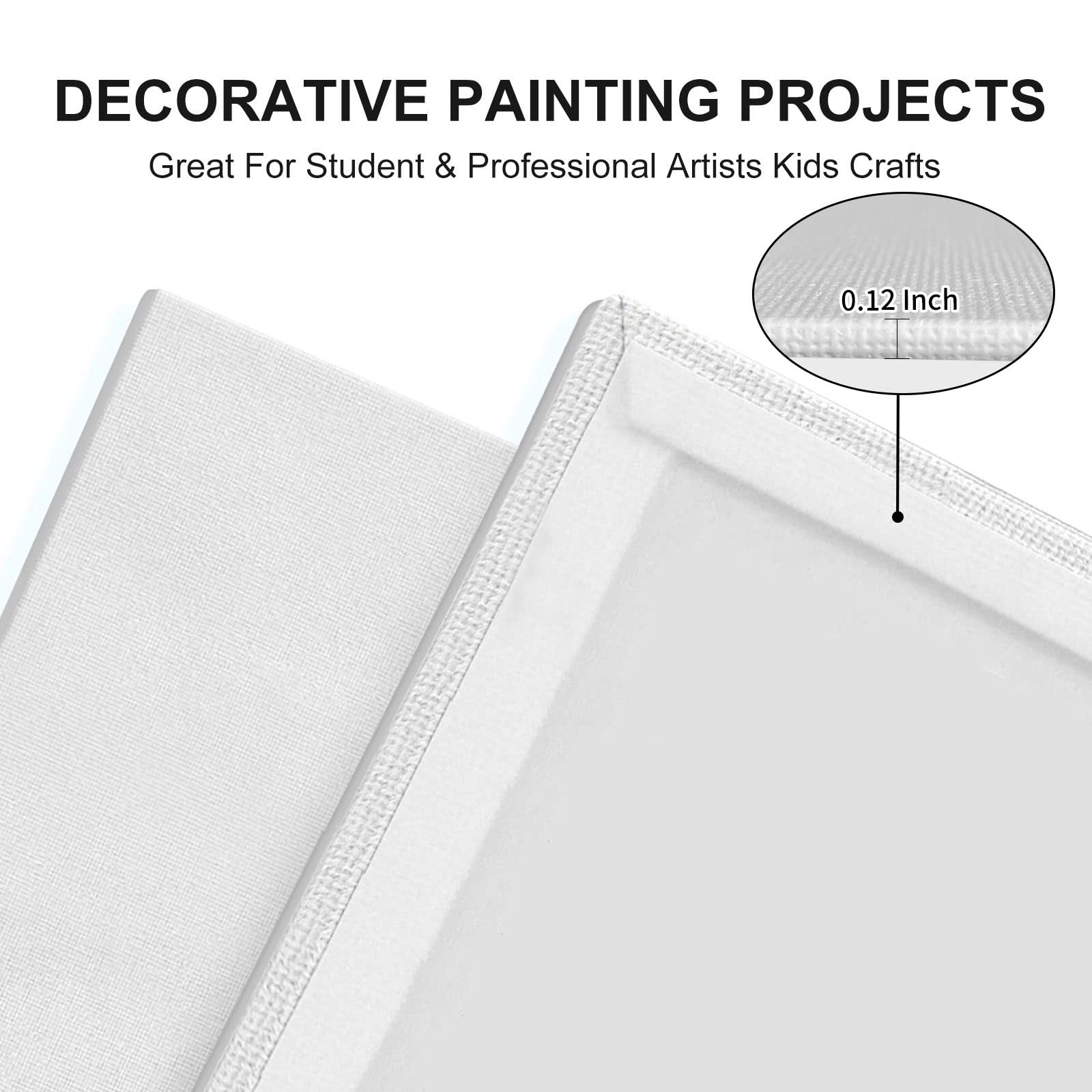 Artkey Canvas Boards 5x7 Inch 12-Pack, 10 oz Primed 100% Cotton White Blank Canvases for Painting, Art Paint Canvas Panels for Acrylic Oil Watercolor Tempera Paints