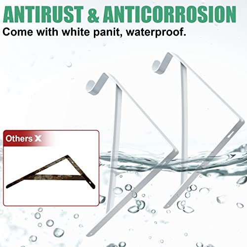 Closet Rod Bracket, 3 Pack Heavy Duty Closet Rod Support 11×10.2×1 Inch, White Closet Shelf & Rod Brackets Holder, Wall Mounted Shelf Rod Hangers Hooks with Screw