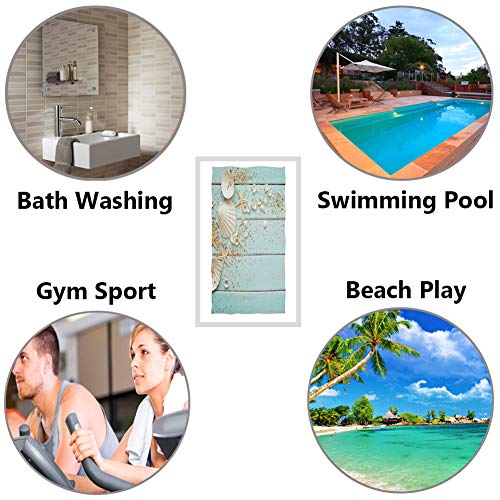SUABO Seashells Hand Towel Dish Towels Cotton Face Towel 30x15 inch Gym Yoga Towels for Bath Decor
