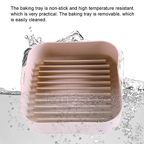 EMVANV Air Fryer Pot, Silicone Square Replacement Basket Grill Pan Baking Microwave Oven Square Tray Air Fryer Oven Accessories