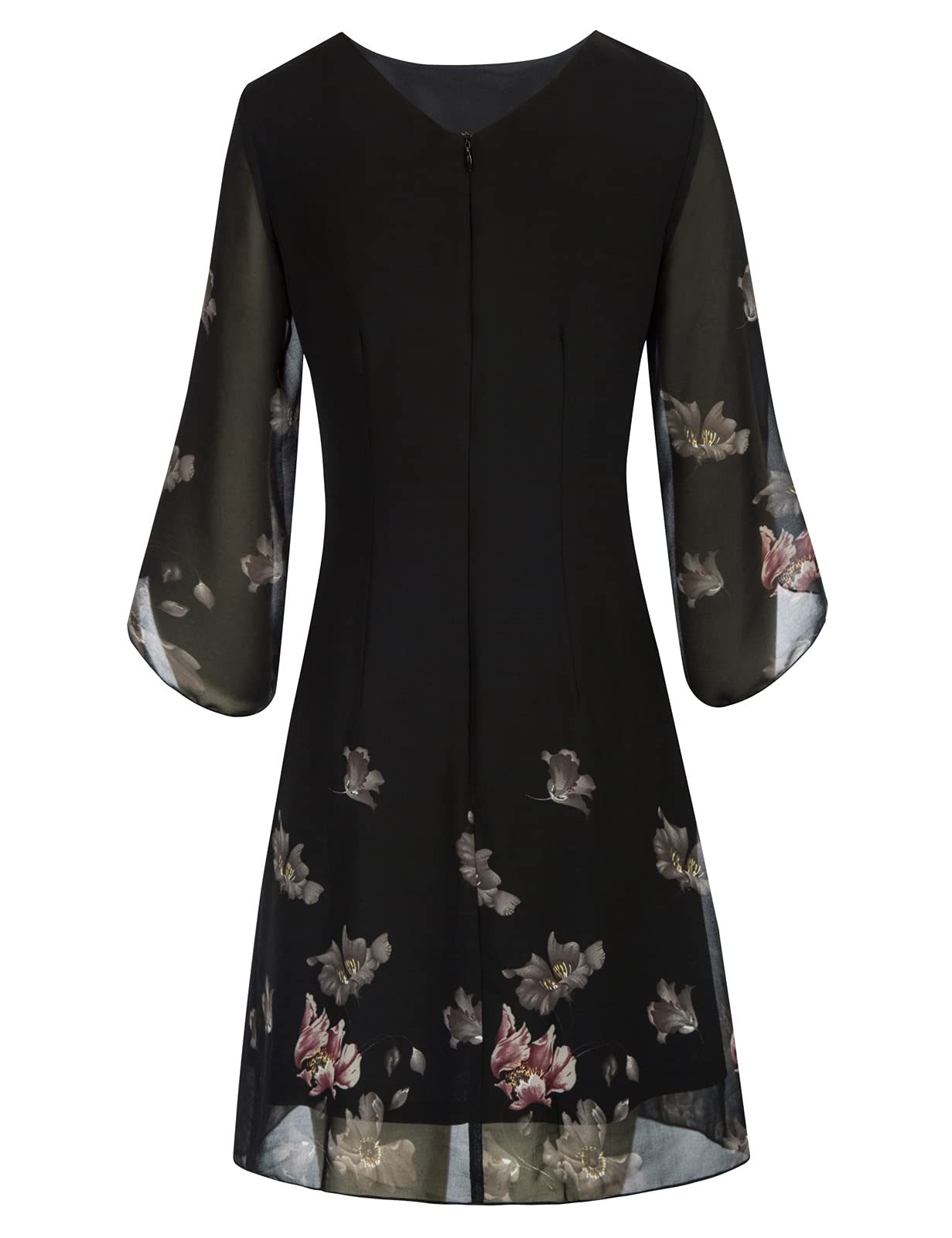 Elegant Women Dresses Summer 2023 Formal Dresses Black-Pink Flower L