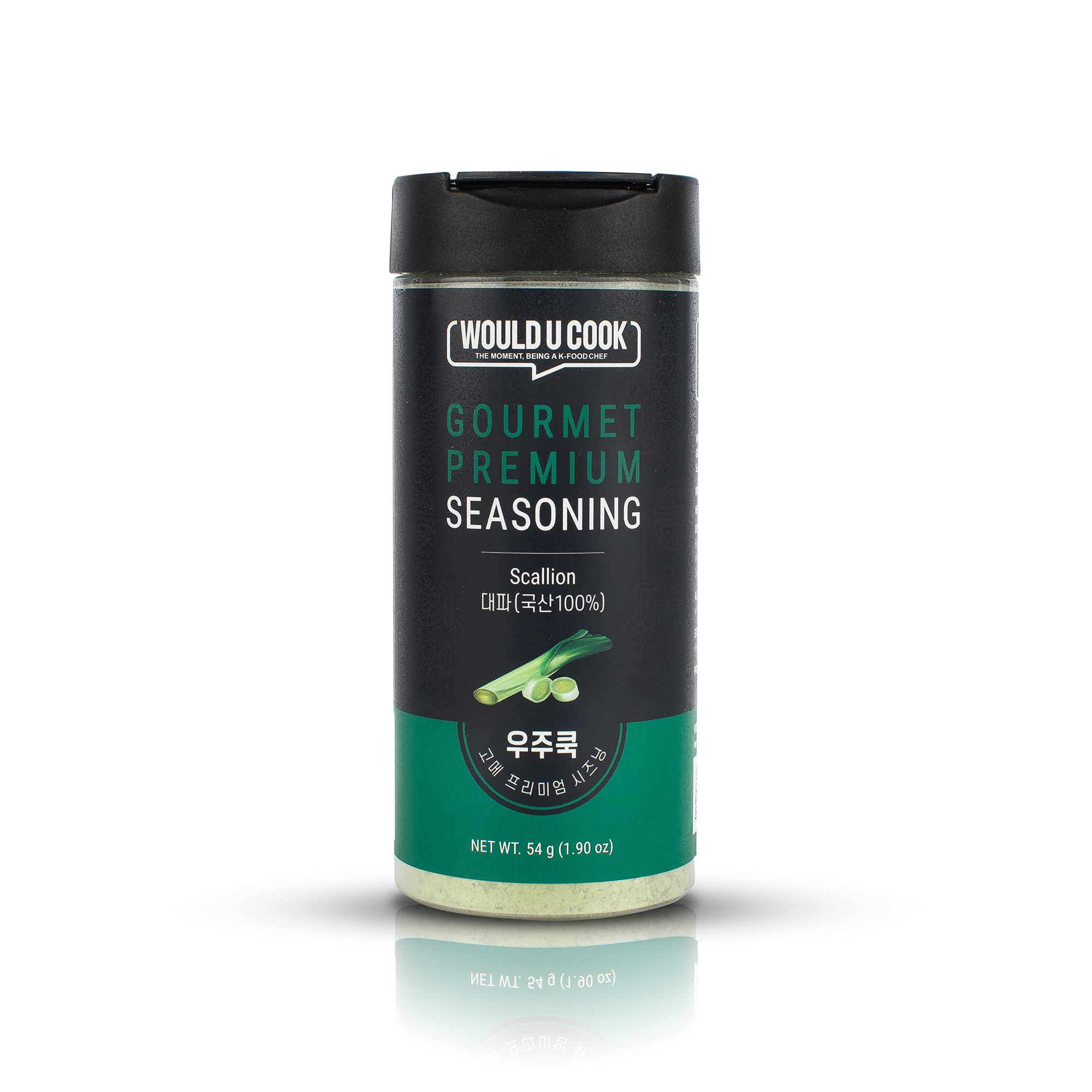 WOULD U COOK GOURMET PREMIUM SEASONING Scallion Granules (54g/1.90oz), Taste of Korea, Vegan, Magic Powder, Green Onion